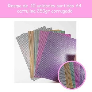 Cartulina holografica corrugada A4 - Donna Insumos